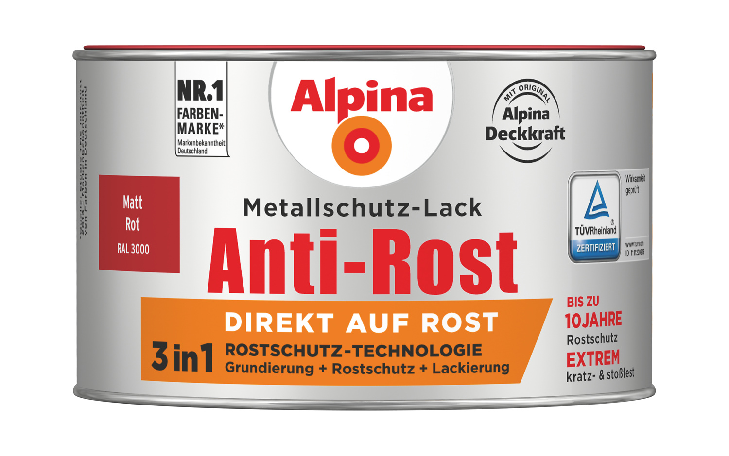 Anti-Rost, Metallschutz-Lack, Matt, Rot, Direkt auf Rost - Alpina Farben
